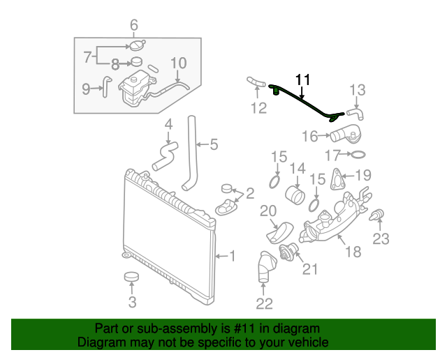 2006 Kia Sedona Engine Coolant Bypass Pipe 25468-3C201 | TascaParts.com