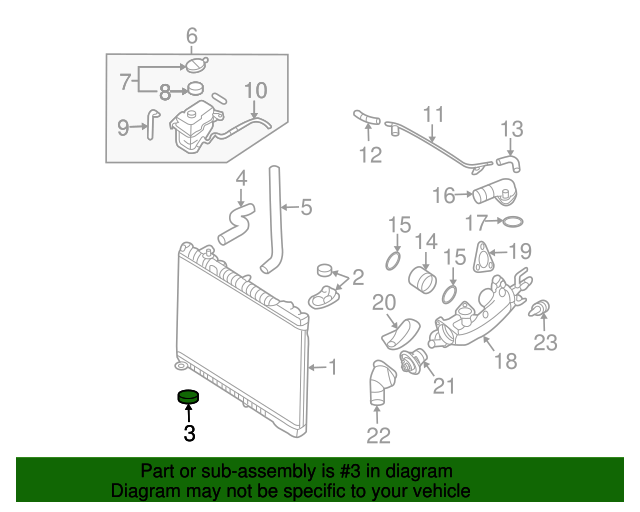 2006-2016 Kia Radiator Assembly Lower Insulator 25336-2M000 | QuirkParts