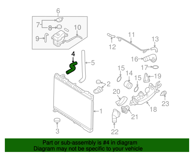 2006-2010 Kia Sedona Upper Hose 25411-4D900 | OEM Parts Online