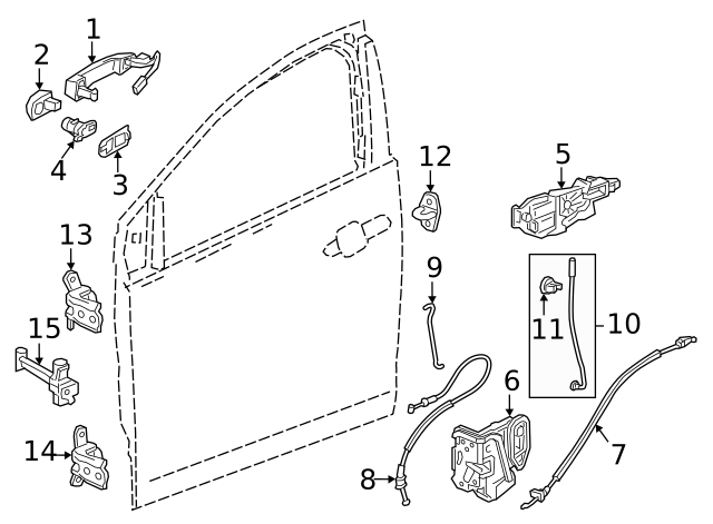2020-2023 GM Front Side Door Outside Handle 13541588 | QuirkParts