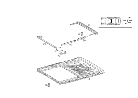 Sliding/Lifting Roof Frame for 1999 Mercedes-Benz CLK 320 | Mercedes ...