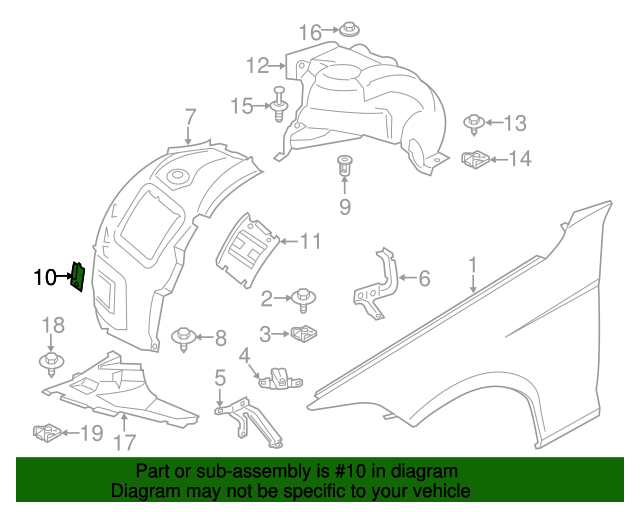 51717259887 - 2012-2021 BMW Ft Fender Liner Lid (51-71-7-259-887) | BMW ...
