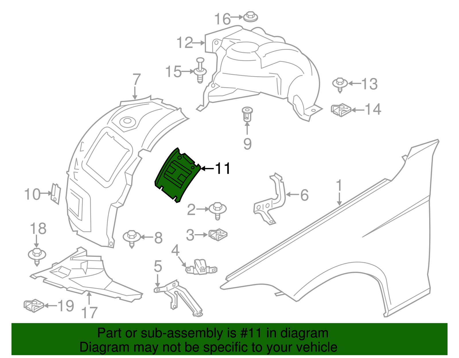 51-71-7-260-397 - Ft Fender Liner Access Panel - 2012-2021 BMW | Buy ...