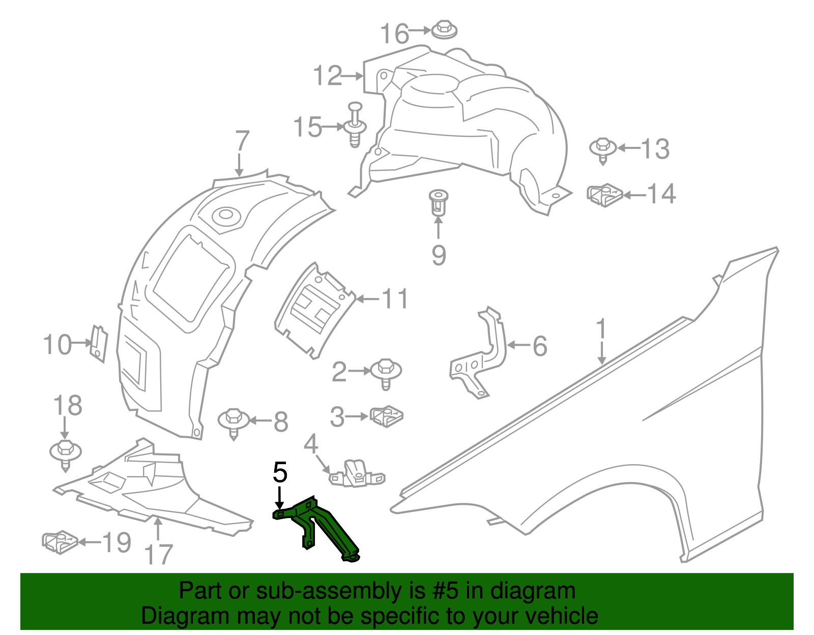 2012-2020 BMW Fender Front Bracket 41-35-7-298-038 | BMW OEM Parts