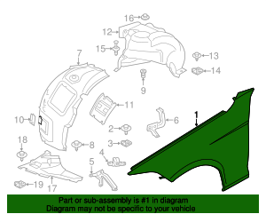 41358066915 - 2015-2018 BMW M3 Fender (41-35-8-066-915) | BMW of South ...