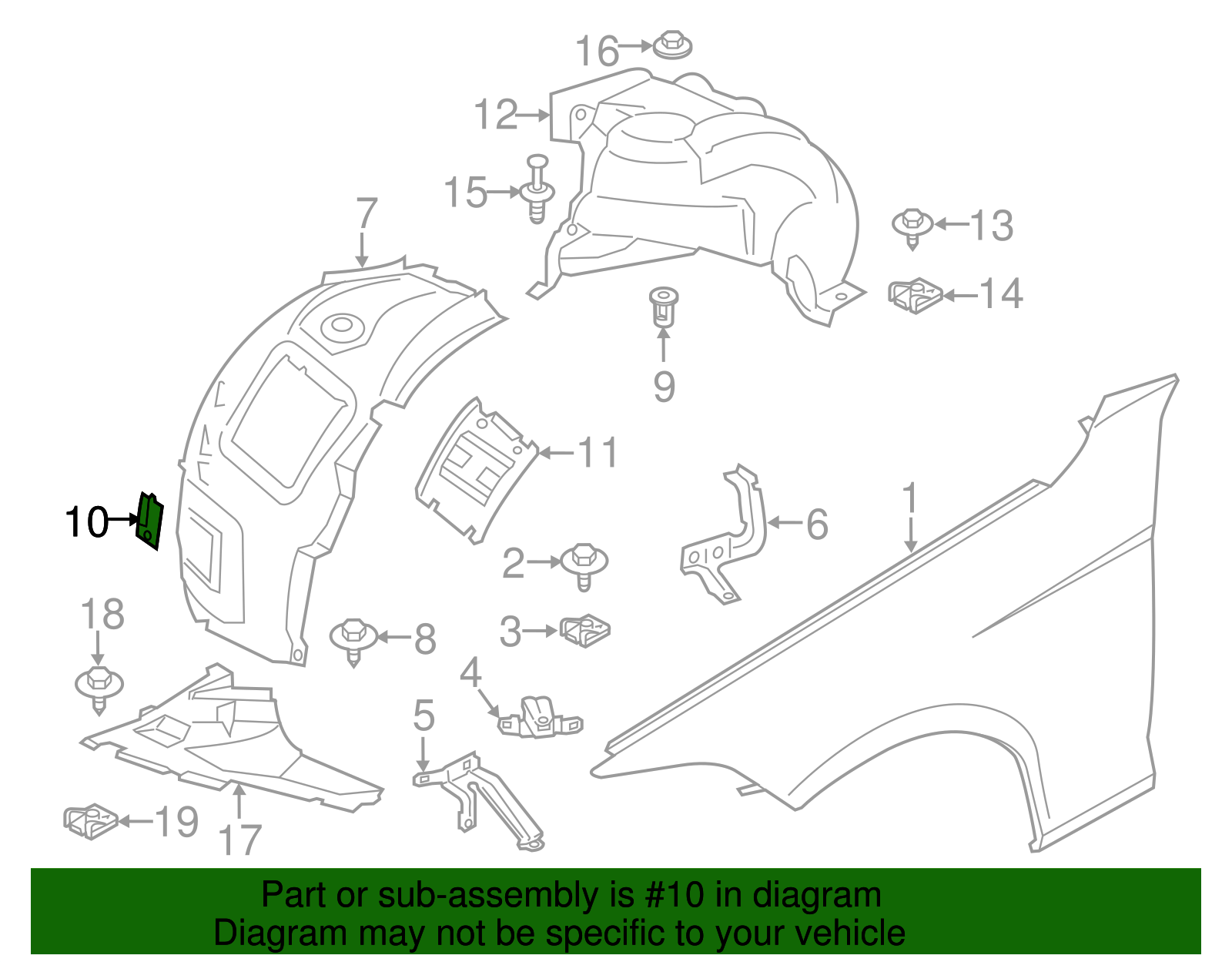 51717259887 - 2012-2021 BMW Ft Fender Liner Lid (51-71-7-259-887) | BMW ...