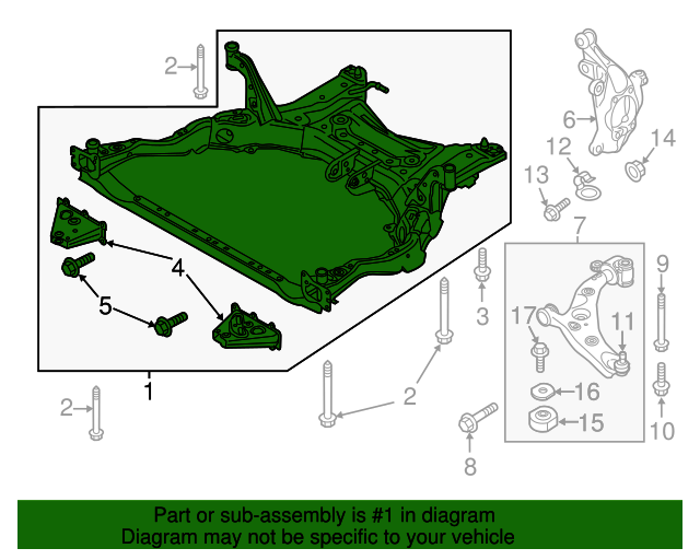 2016-2023 Mazda CX-9 Engine Cradle TK48-34-80XE | RealMazdaParts.com