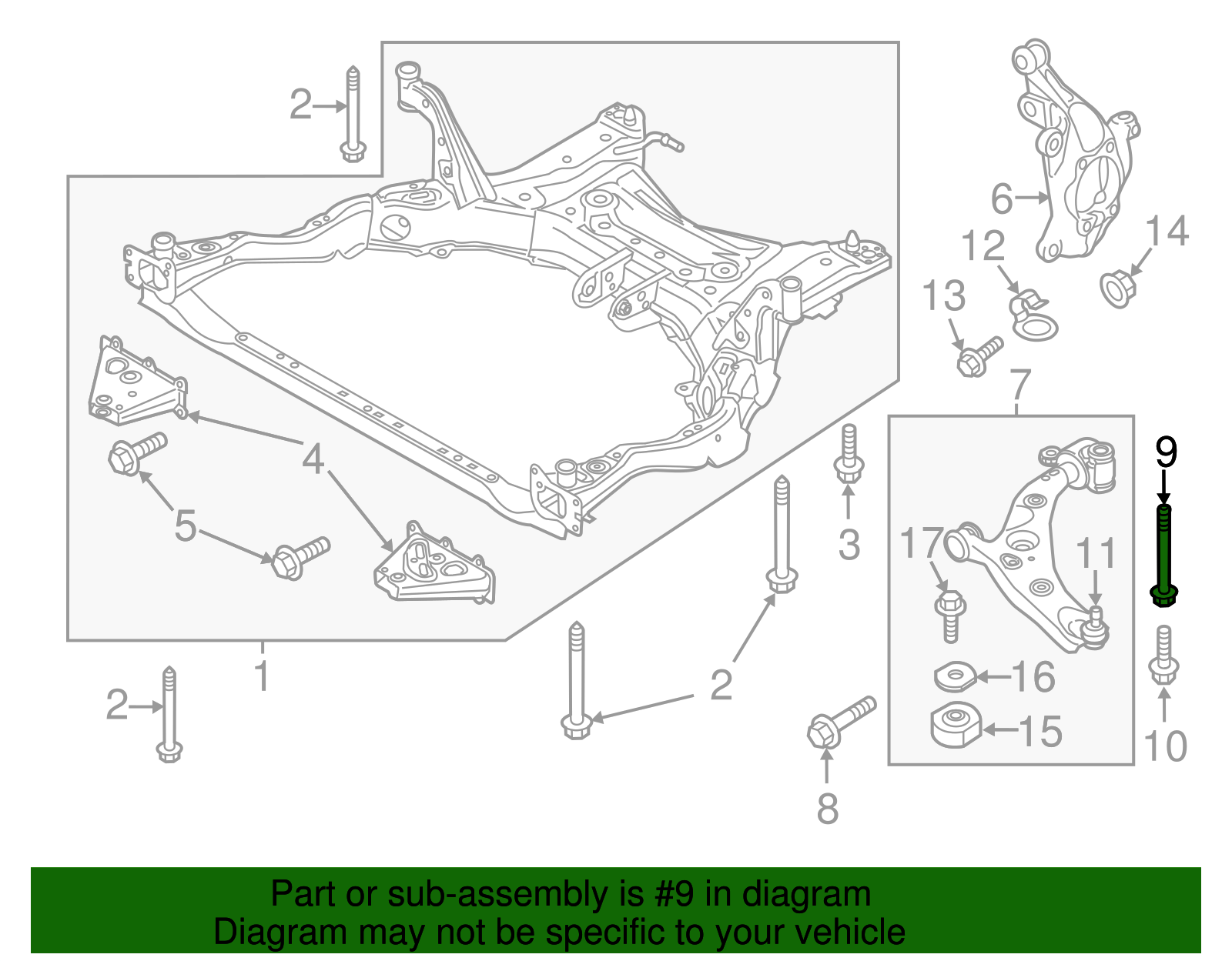 2013-2024 Mazda Lower Control Arm Rear Bolt 9YA0-11-402A | Retail ...