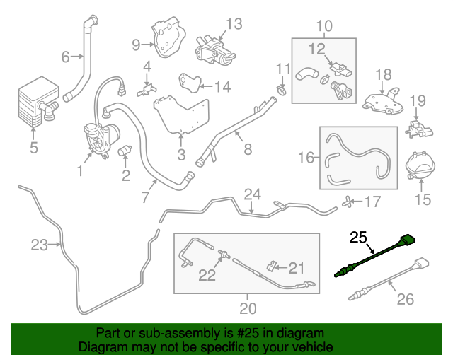 2013-2016 Audi Q5 Ft Oxygen Sensor 8R0-906-262-D | OEM Parts Online
