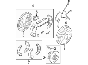 Genuine Brake Shoes for 2006-2011 Hyundai Accent | Part# 58305-1GA00 ...