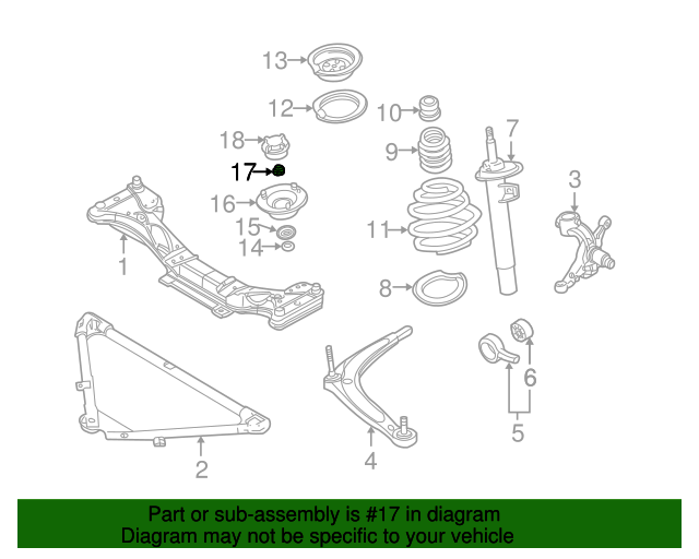 31106774714 - 1995-2013 BMW Guide Support Lock Nut (31-10-6-774-714 ...