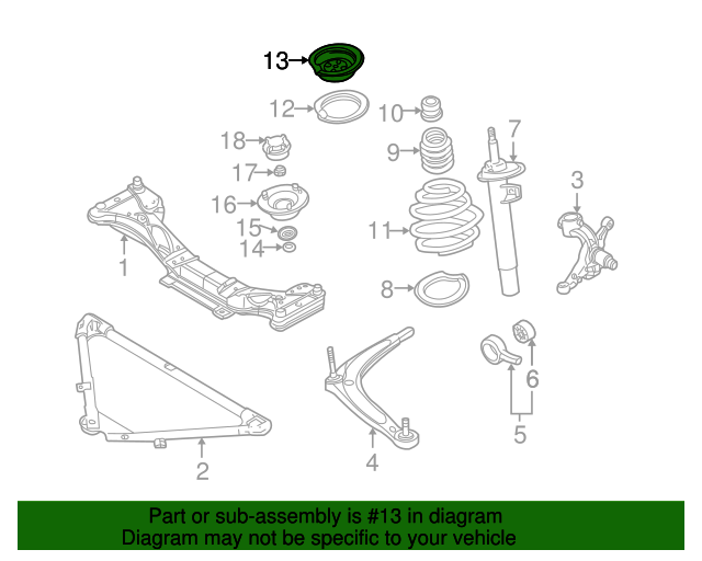 31326769667 - 1997-2010 BMW Upper Spring Pocket (31-32-6-769-667) | BMW ...