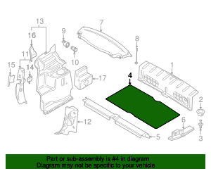 51-47-7-076-938 - Trim panel, trunk floor 2005-2008 Mini Cooper ...
