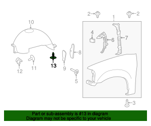 W708035-S300 - Fender Liner Retainer Clip 2003-2022 Ford | Ford OEM ...