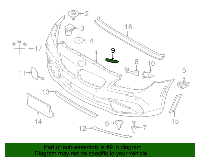 51117409534 - 2016-2019 BMW Lmp Washer Cover (51-11-7-409-534) | BMW of ...