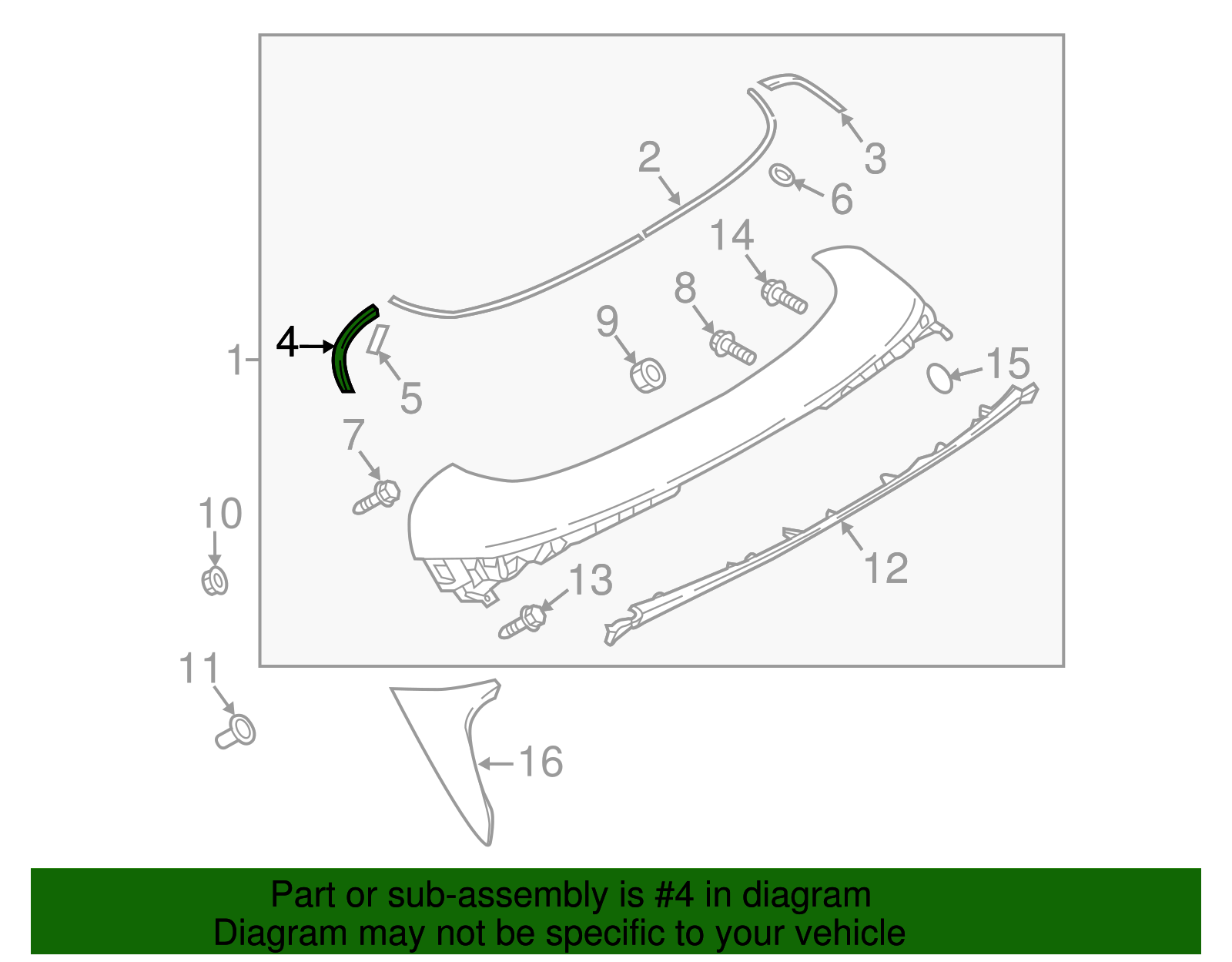2017-2024 Mazda CX-5 Spoiler Seal - Driver's Side (LH) KB8A-51-954 ...