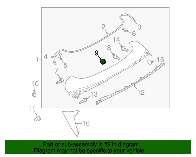 2017-2023 Mazda Wheel Opening Molding Retainer Clip KB8A-51-W24A ...