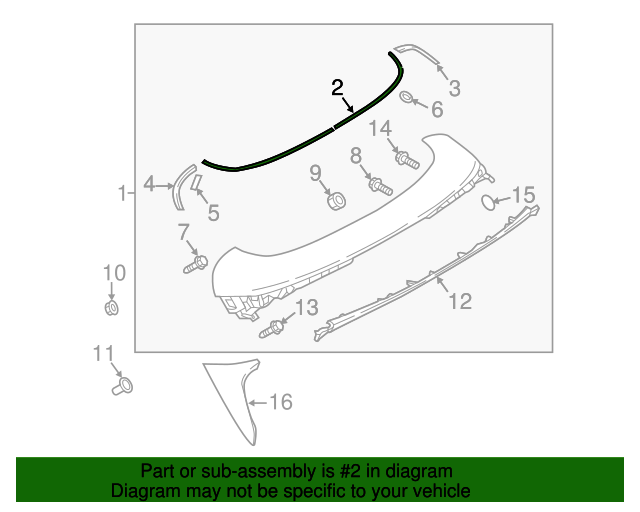 KB8B-51-954 - Rear Spoiler Seal 2017-2024 Mazda CX-5 | Mazda Wholesale ...