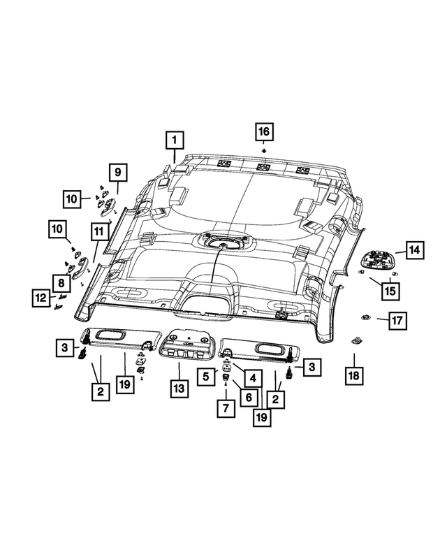 2019 Jeep Cherokee Visor, Left 6RP65DX9AA | Mopar Parts