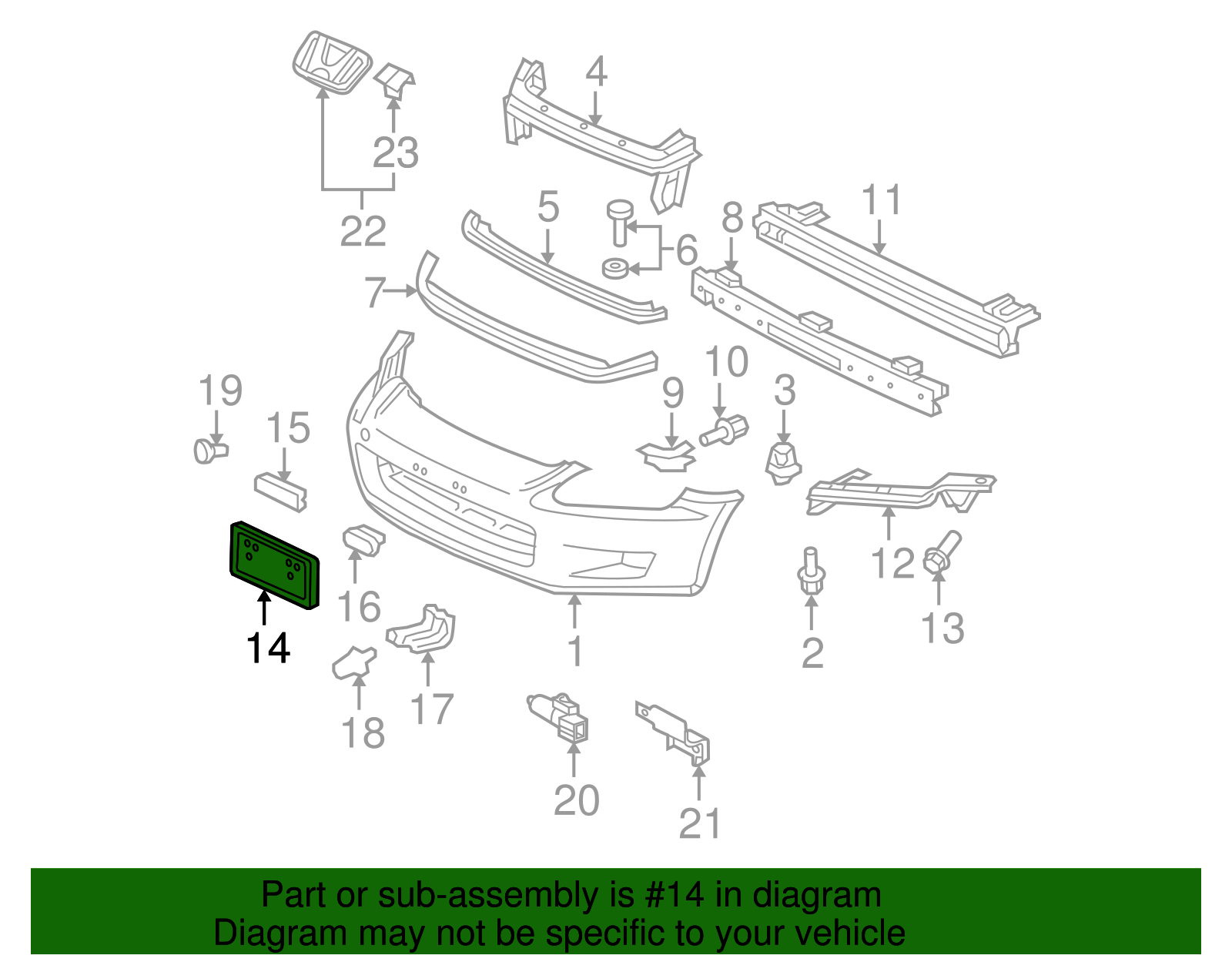 71145-S2A-A00 - 2000-2009 Honda S2000 - Base Front License Plate ...