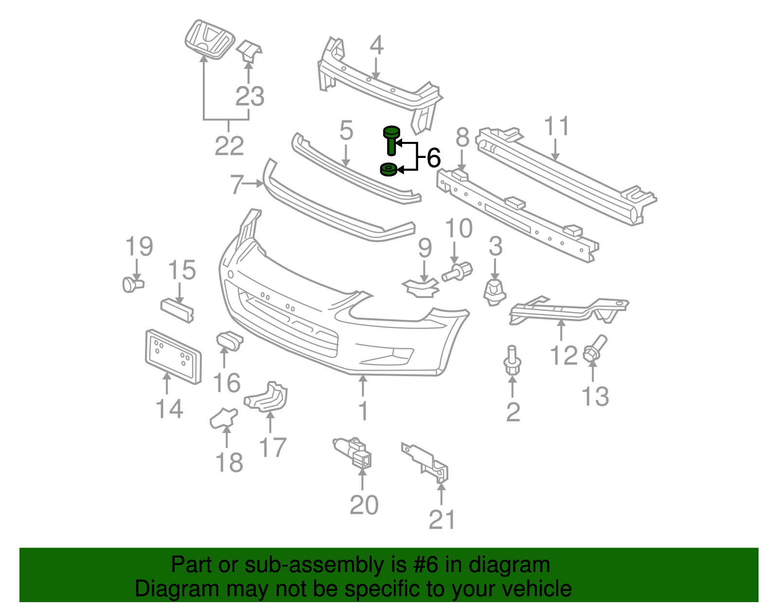 90130-SR2-003 - 1993-2009 Honda - Bolt Assembly Bumper | Genuine Honda ...