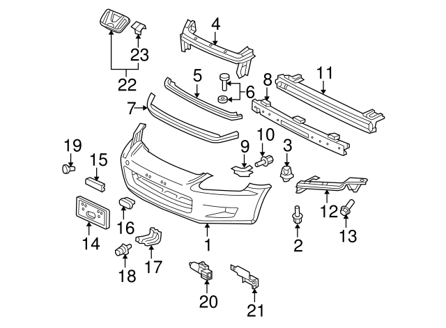 04711-S2A-A92ZZ - Face, Front Bumper (DOT) 2004-2009 Honda S2000 ...