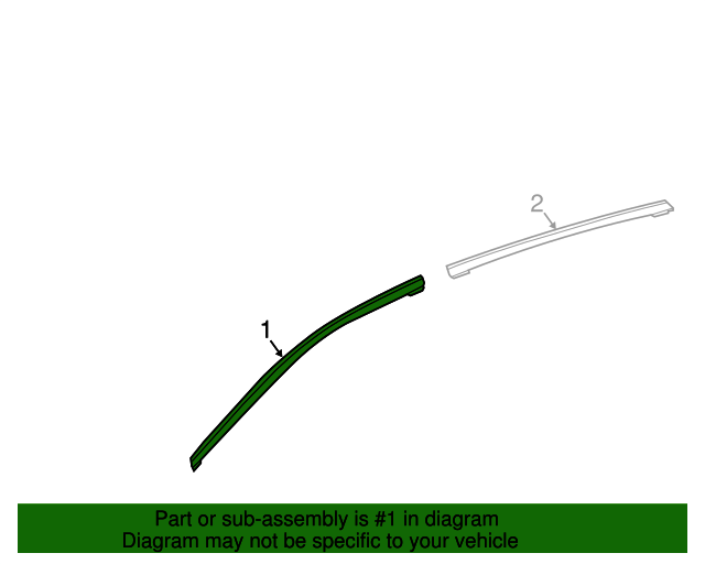 2017-2023 Chevrolet Bolt EV Passenger Side Front Door Window Upper ...