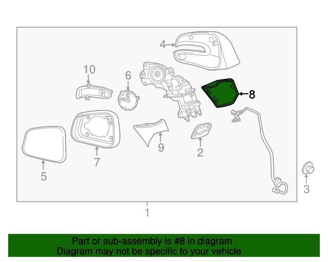 42492884 GM Primed Driver Side Rearview Mirror Bracket Cover | GM Parts ...