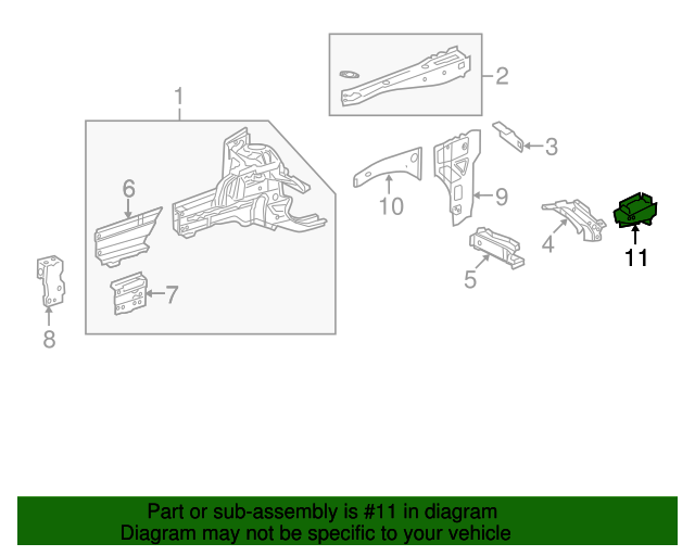 212-637-16-16 - Body A-Pillar Reinforcement 2010-2018 Mercedes-Benz ...