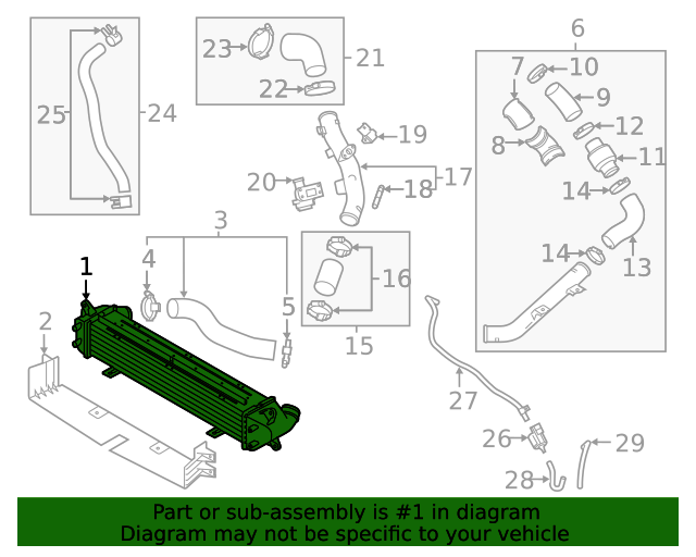 Genuine Inter-Cooler for 2018-2021 Hyundai | Part# 28270-2B810 ...