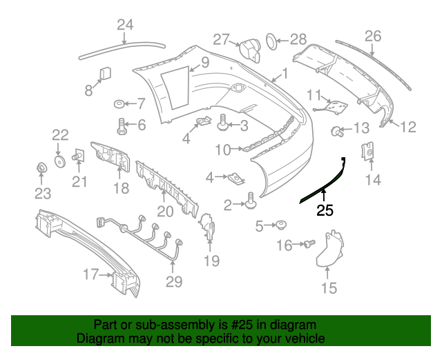 204-885-11-21 - Bumper Trim 2008-2011 Mercedes-Benz | AutoNationParts.com