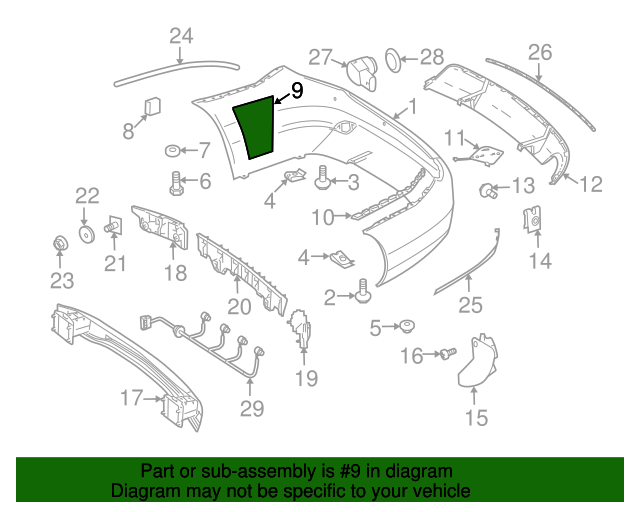 204-682-16-30 - Bumper Cover Insulator 2008-2013 Mercedes-Benz ...