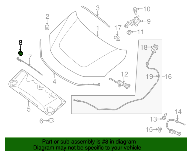 1986-2024 Nissan HOOD SUPPORT GROMMET (S13 Z33 B13 B14 R32 R33 D21 ...