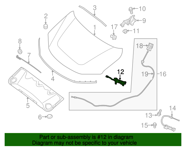 2013-2020 Nissan Latch 65601-3JA1A | TascaParts.com