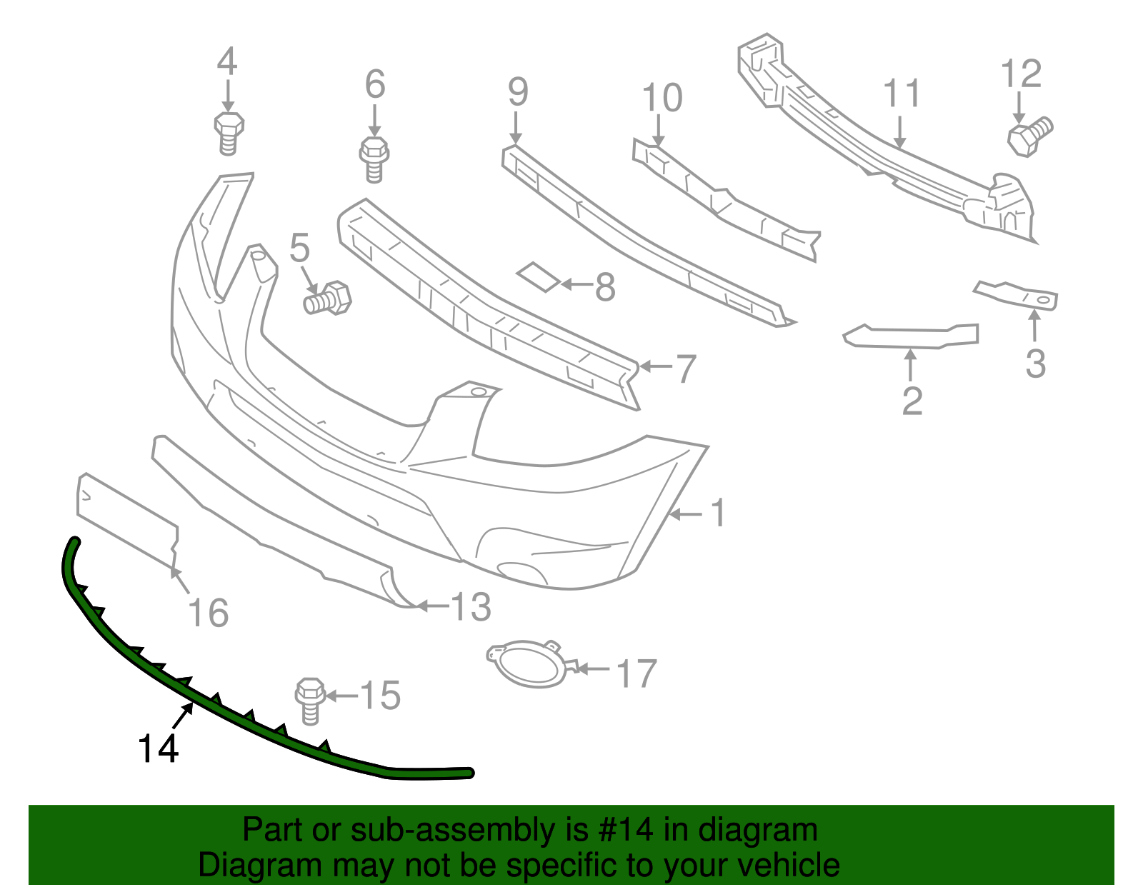 2007-2009 Hyundai Santa Fe Lower Deflector 86591-0W000 | Hyundai Parts ...