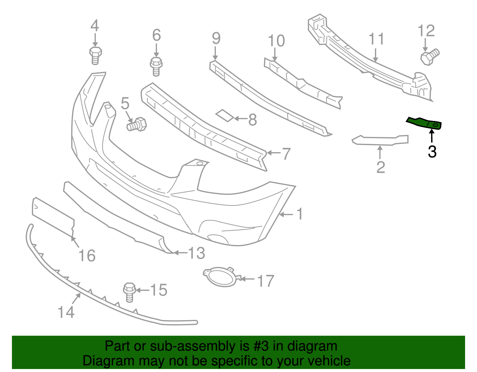 86515-2B000 - Bumper Cover Side Bracket - 2007-2009 Hyundai Santa Fe ...