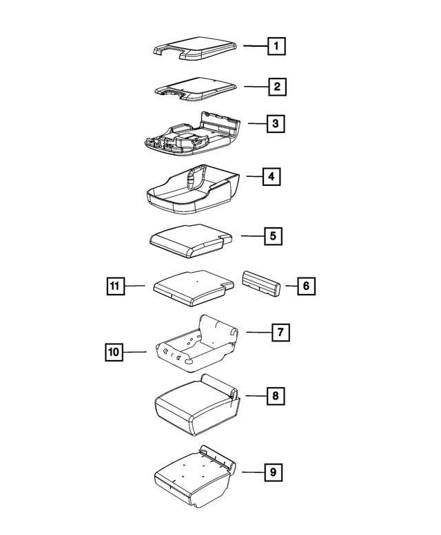 2019-2024 Ram Armrest Bin Lid 6VA48TX7AA | Mopar eStore
