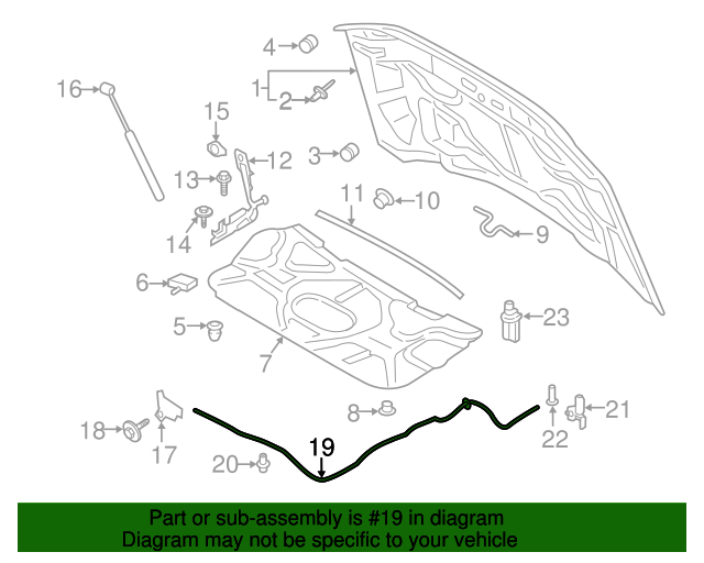 Genuine OEM Ford Part - Release Cable HC3Z-16916-A | Genuine OEM Ford ...