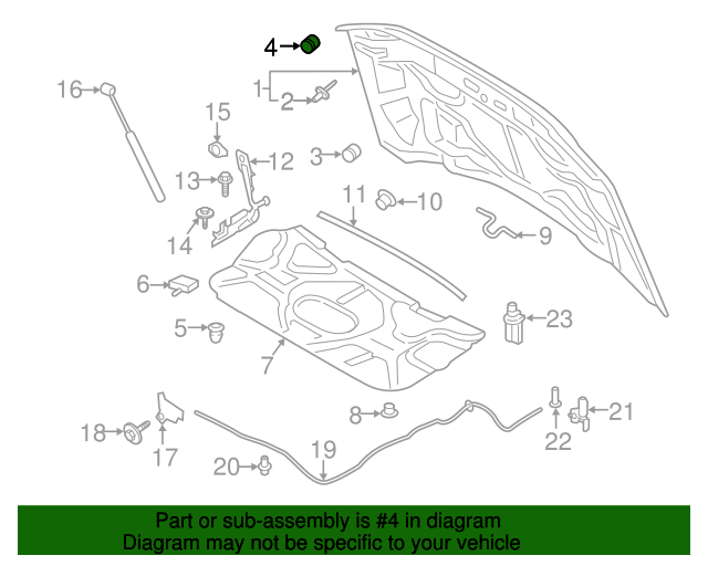 2017-2022 Ford Hood Bumper -W719012-S300 | TascaParts.com
