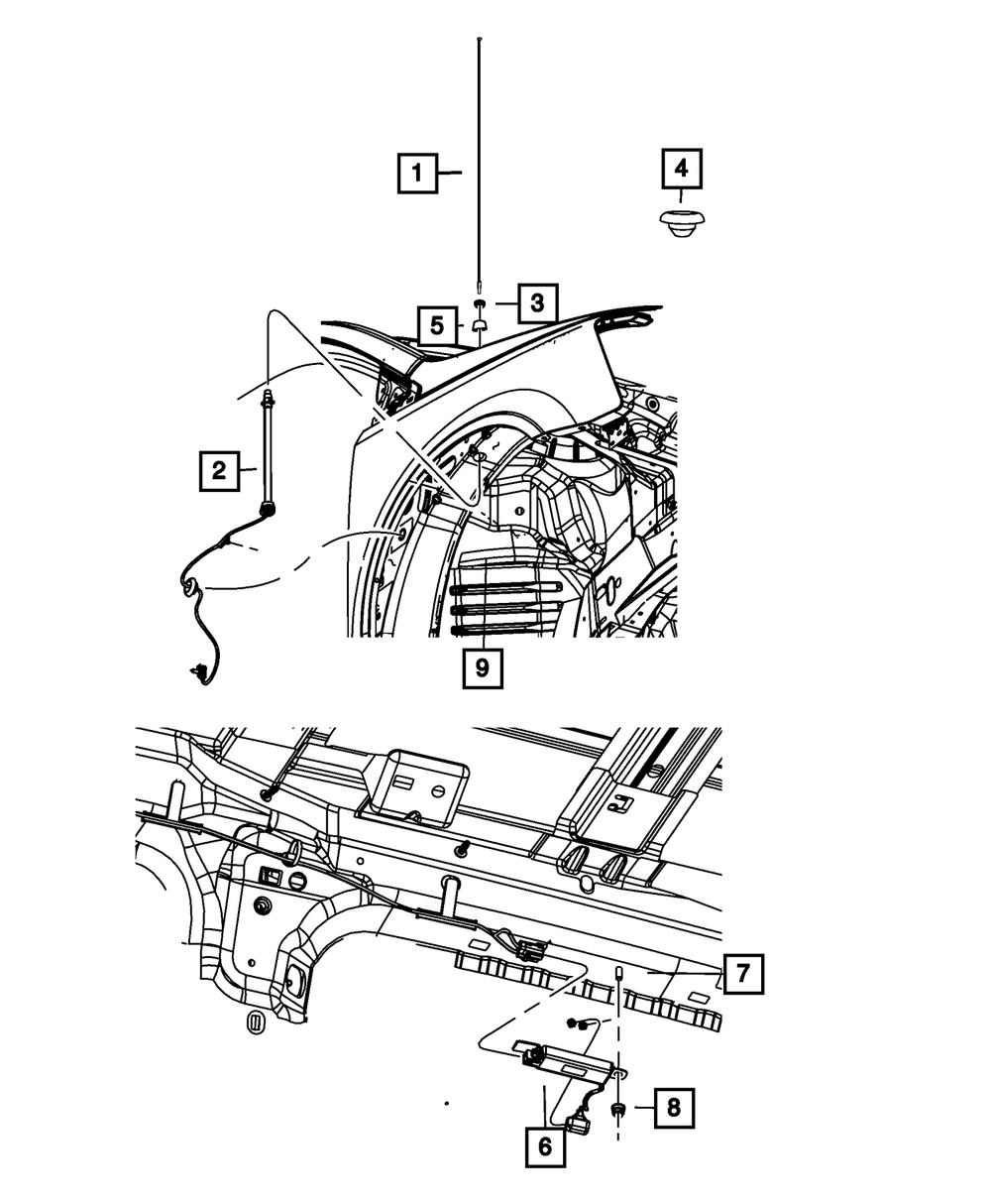2008-2020 Mopar Antenna Body And Cable 5064178AC | Mopar eStore