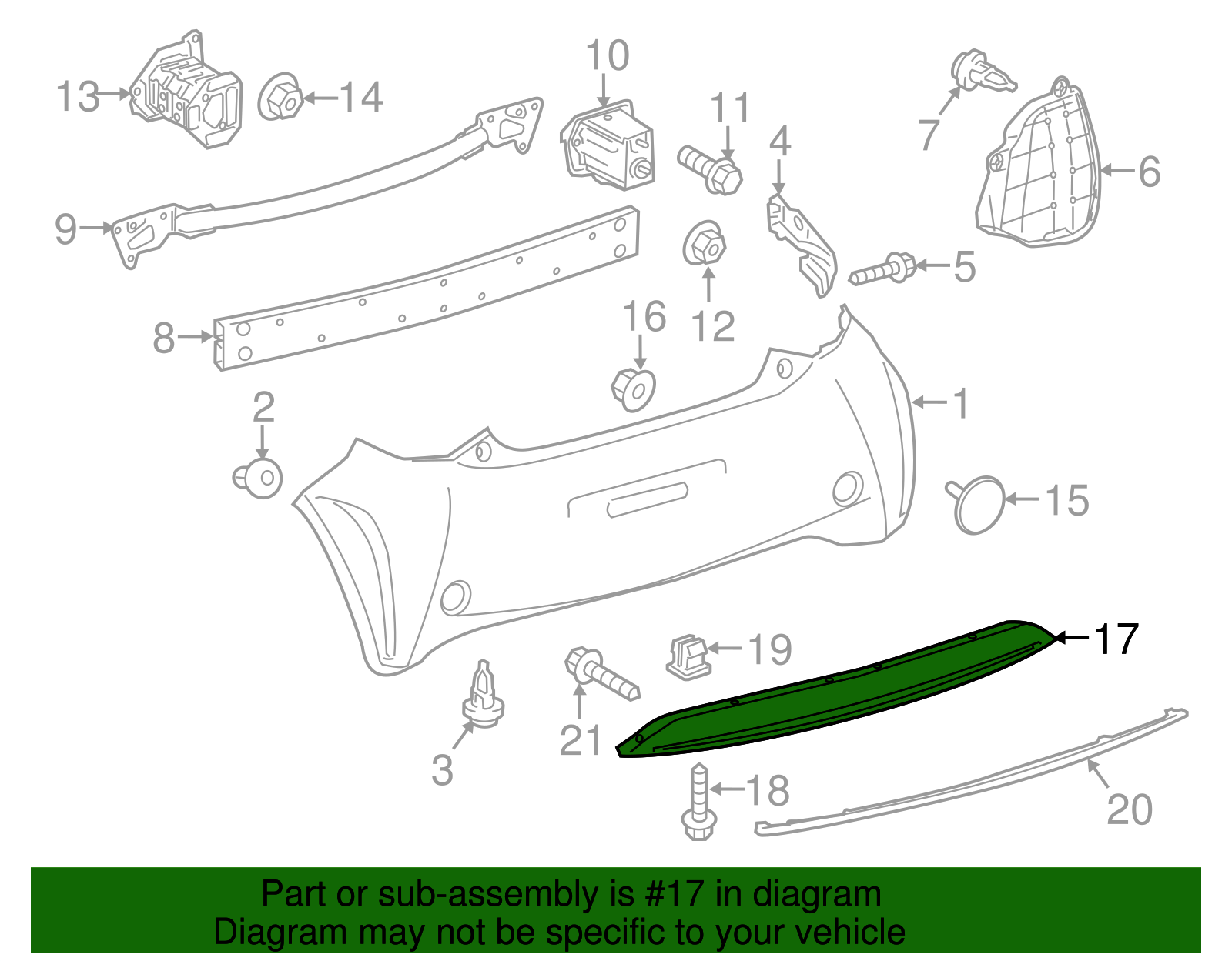 2012-2015 Scion iQ Bumper Guard 52453-74010 | Toyota Parts Express