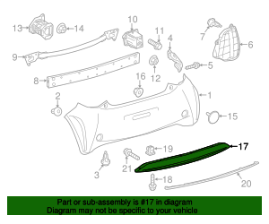 OEM 2012-2015 Scion iQ Guard Rear Bumper Ct Part # 52453-74010 | Modern ...