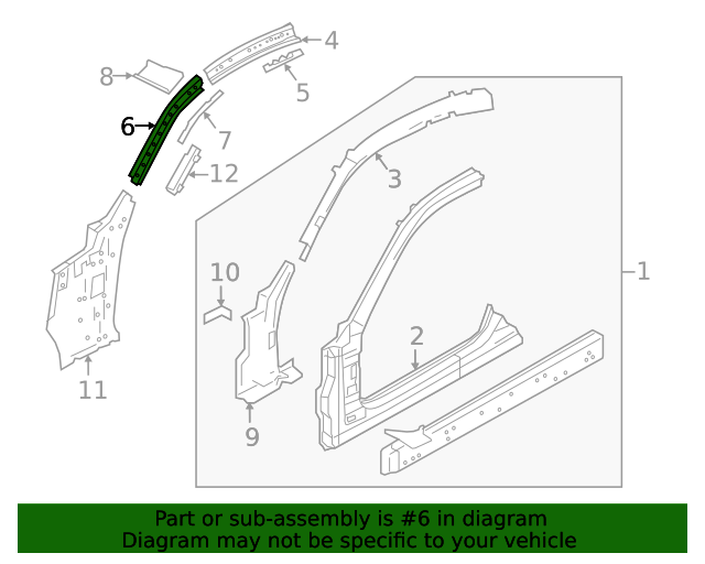 2017-2020 Infiniti Q60 Roof Rail Reinforcement 76317-5CA0A | OEM Parts ...