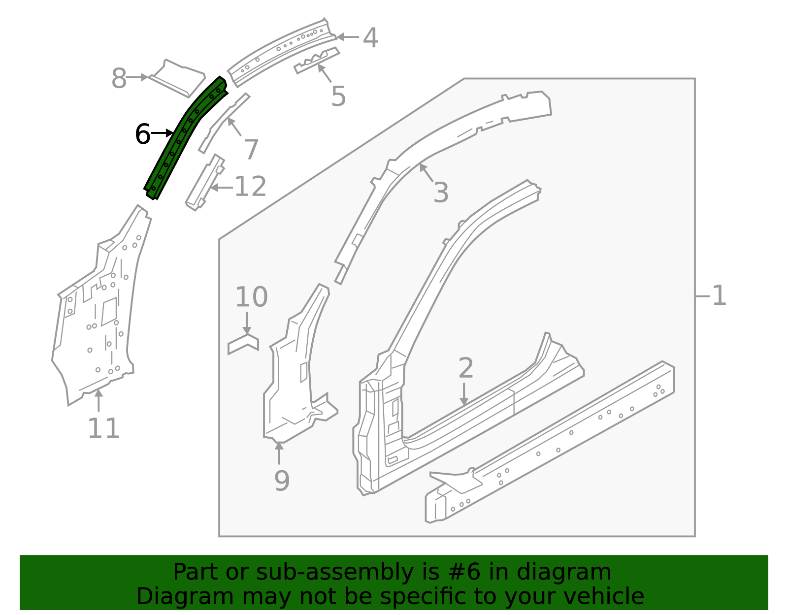 76316-5CA0A - Roof Side Rail Reinforcement Bracket 2017-2020 Infiniti ...
