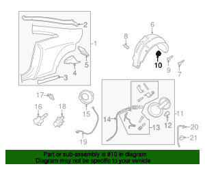 171-201-969 - Wheelhouse Liner Nut 1992-2023 Audi | Audi OEM Parts