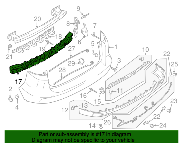 2013-2018 Ford C-Max Bumper Impact Absorber DM5Z-17E855-A | QuirkParts