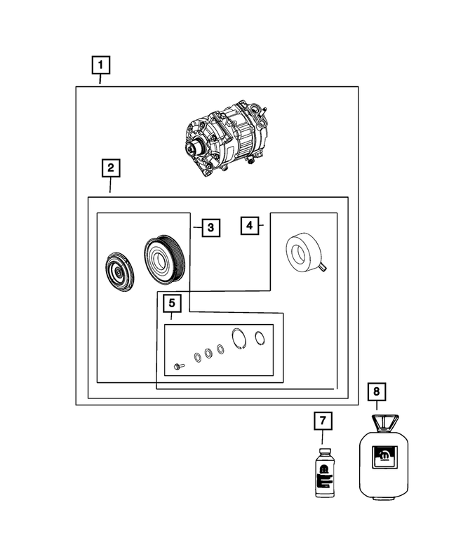 2021-2023 Jeep Air Conditioning Compressor 68459833AC | My Mopar Parts
