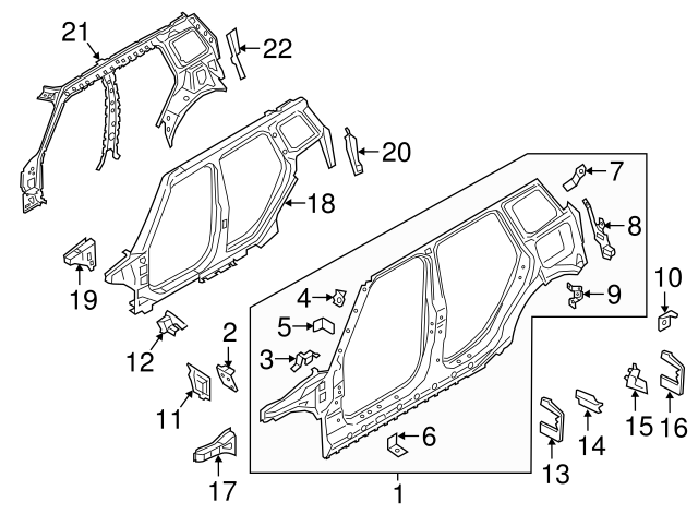 41-00-7-346-089 - Uniside Panel Baffle - 2016-2022 Mini Cooper Clubman ...