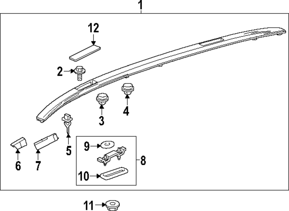 2022-2024 Toyota Luggage Rack 62404-42080-C0 | Toyota Parts Center