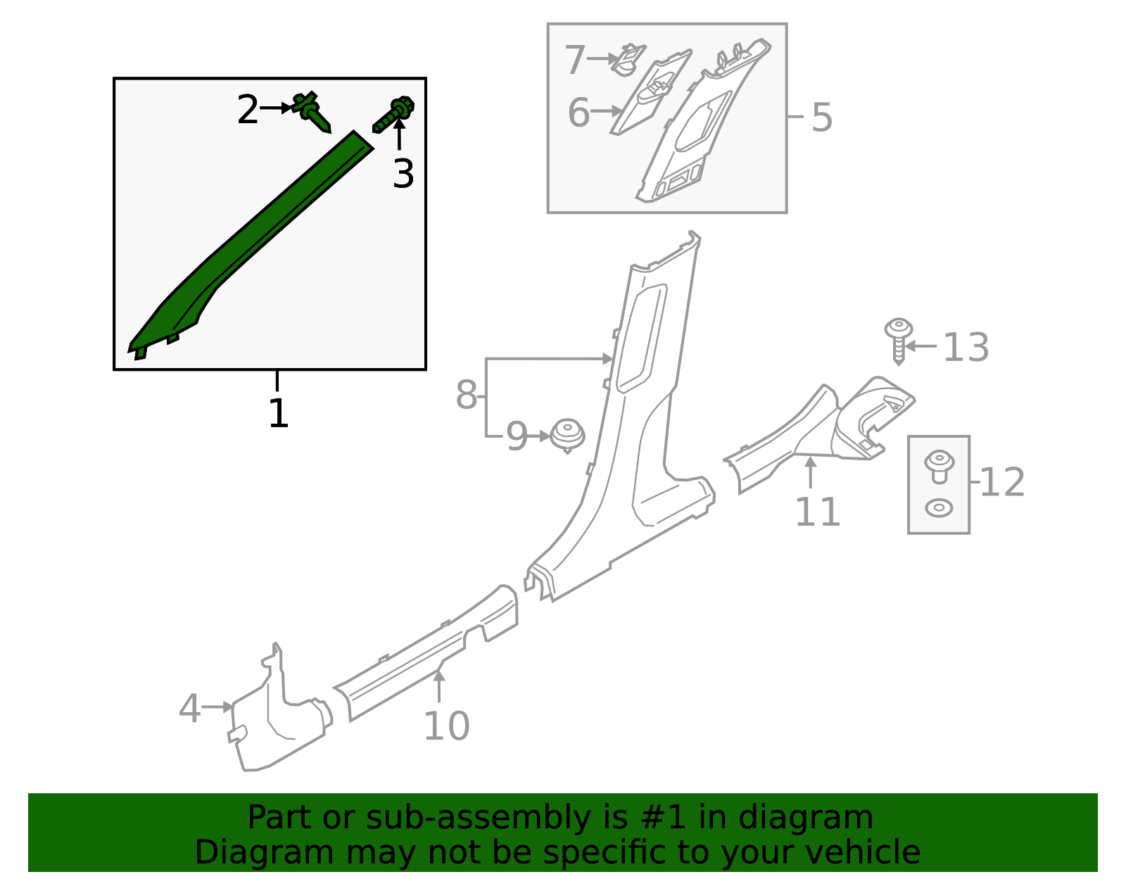 85810-J9001-TRY - 2022-2023 Hyundai - Windshield Pillar Trim ...